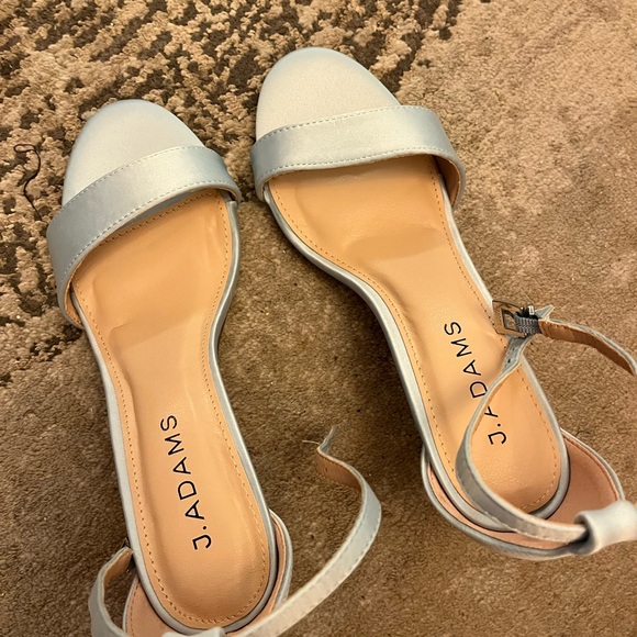 SHEIN | Shoes | Powder Blue Wedge Heels From Shein Never Worn Sticker ...
